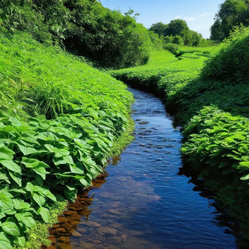 A Stream Purifying Polluted Water. Concept - Healing the Earth Stock ...