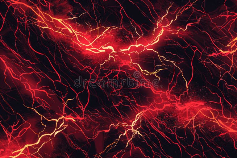 Stream of Red Lightning Strikes, Comic Book Pattern. Generative AI ...