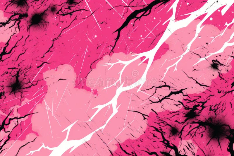 Stream of Red Lightning Strikes, Comic Book Pattern. Generative AI ...