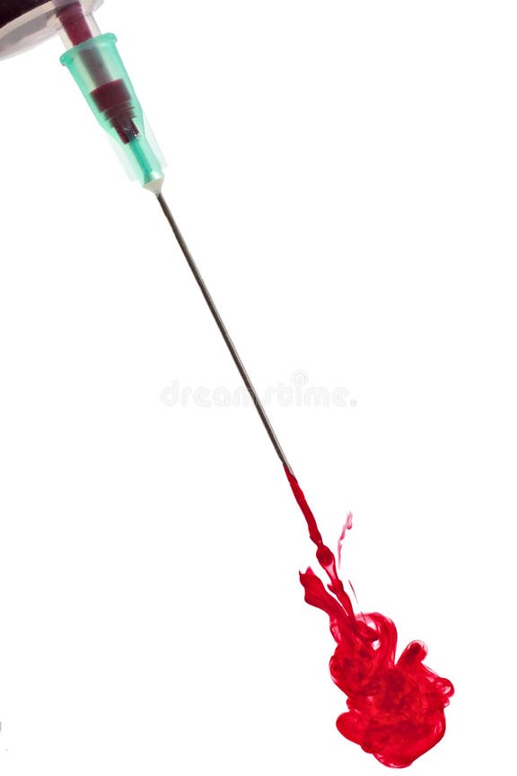 Stream of Red Liquid from Needle Stock Image - Image of object, syringe ...