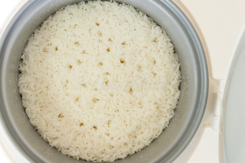 Stream Rice in Electric Rice Cooker Stock Image - Image of cook ...