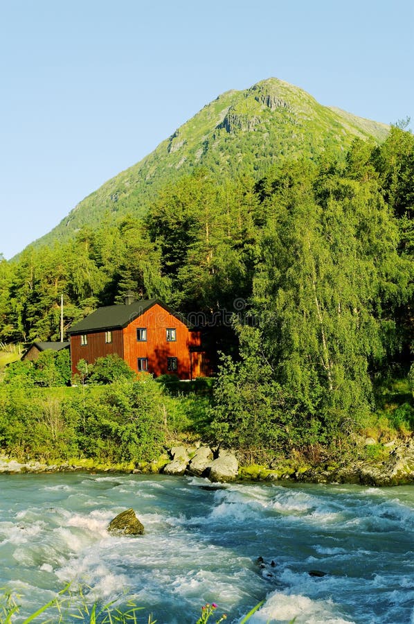 Stream River in the Norway. Stock Image - Image of peninsula, river ...