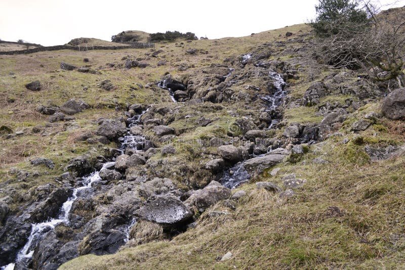 Stream Running Over Rocks in Lake District Stock Image - Image of lake ...