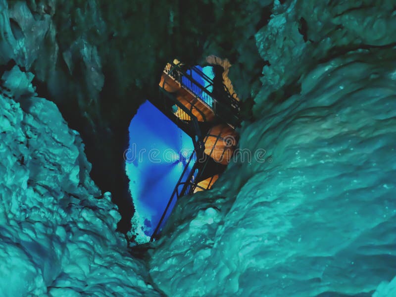 Stream in Ryusendo Cave in Iwate, Japan Stock Image - Image of stayed ...