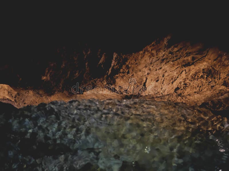 Stream in Ryusendo Cave in Iwate, Japan Stock Image - Image of light ...