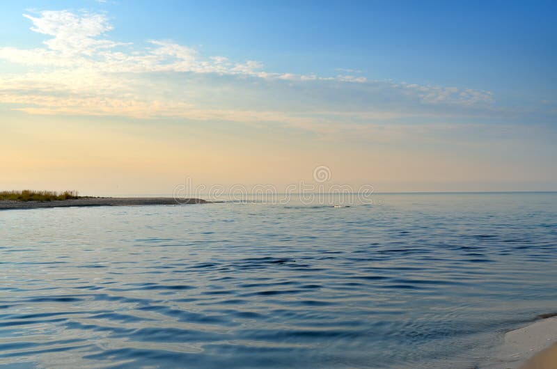 Stream in the Sea Strait at Sunset Background Stock Image - Image of ...