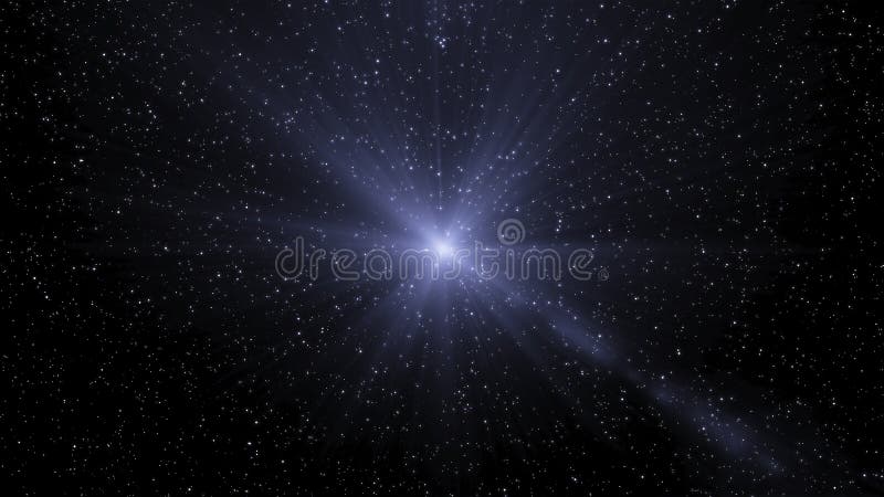 Stream of Shimmering Particles with Light in Dark Space. Movement Stock ...