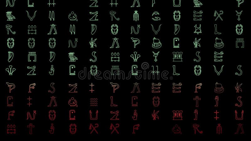 Stream of Signs from Ancient Egypt, Hieroglyphs, Symbols and Signs ...