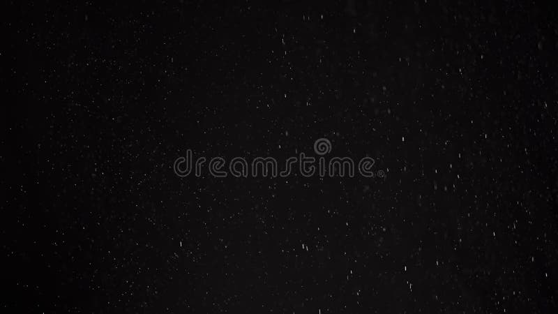 Stream of Slowly Falling Particles of Dust, Debris, Powder on Black ...
