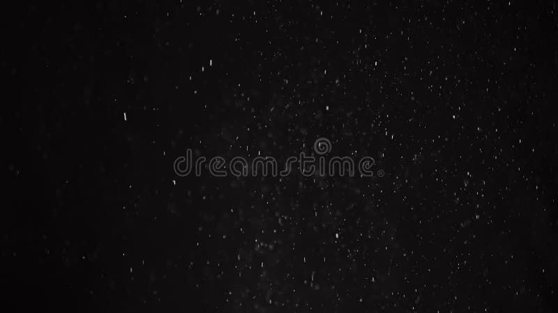 Stream of Slowly Falling Particles of Dust, Debris, Powder on Black ...