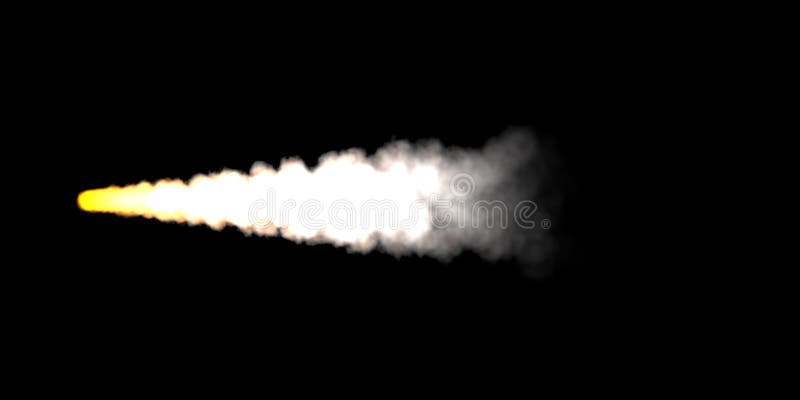 Stream of Smoke. Isolated on Black Background Stock Illustration ...