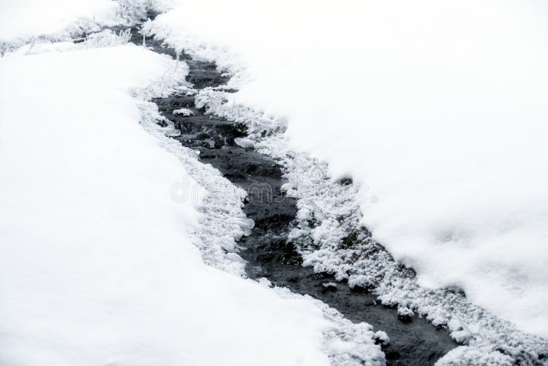 Snowy Winter Country Stream Stock Photo - Image of lake, meditate: 18628666