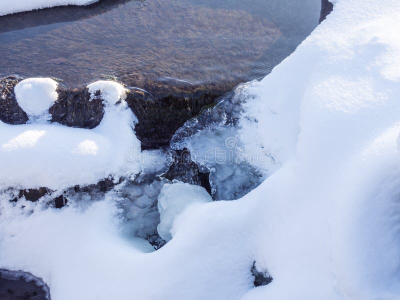 Stream under the ice stock photo. Image of season, detail - 111344682