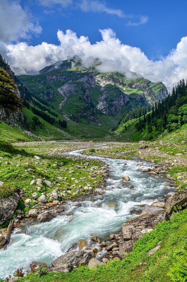 The Stream in the Valley - Rani Nallah Stock Image - Image of landscape ...