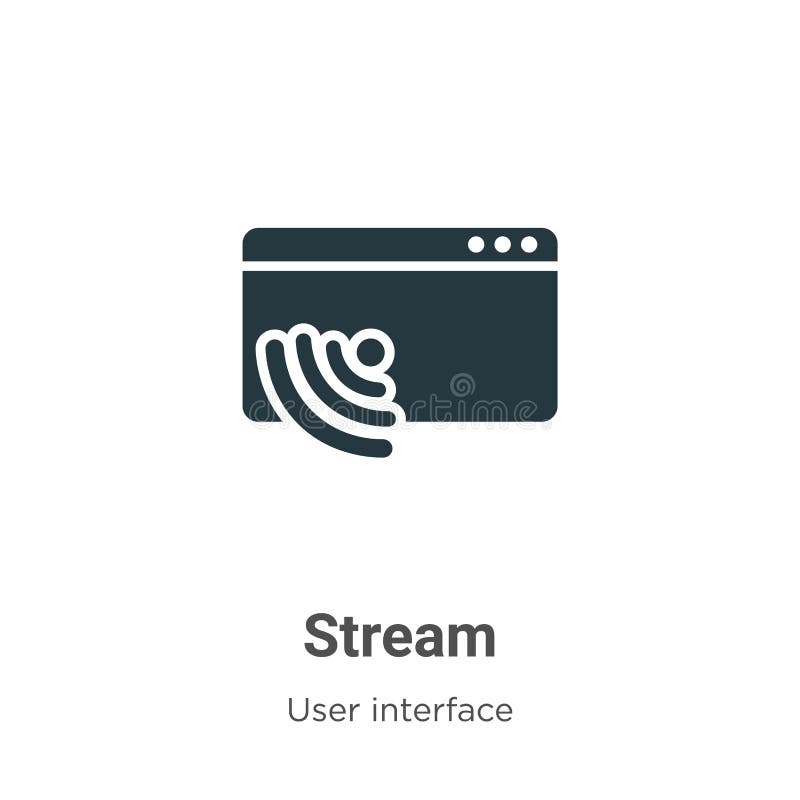 Stream Vector Icon on White Background. Flat Vector Stream Icon Symbol ...