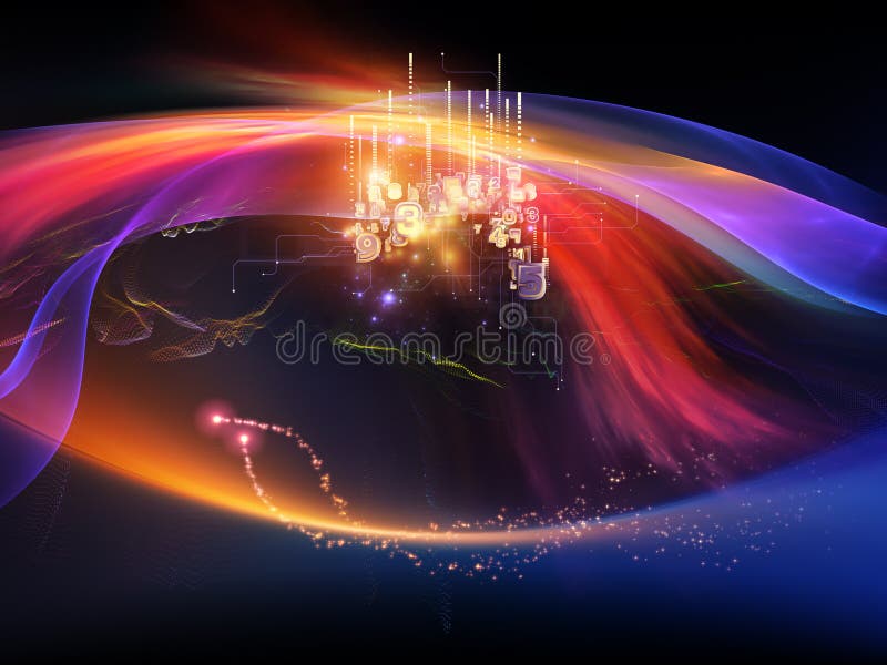 Stream of Virtual World stock illustration. Illustration of development ...