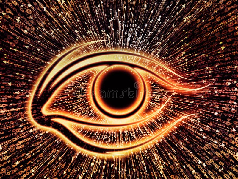 Stream of Visual Information Stock Illustration - Illustration of ...