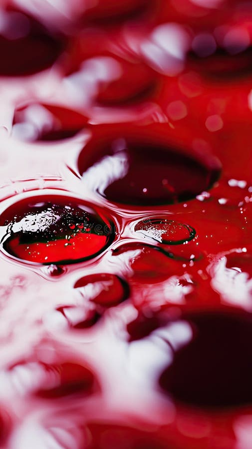 Red Liquid Flowing in Intricate Patterns during Early Morning Light ...