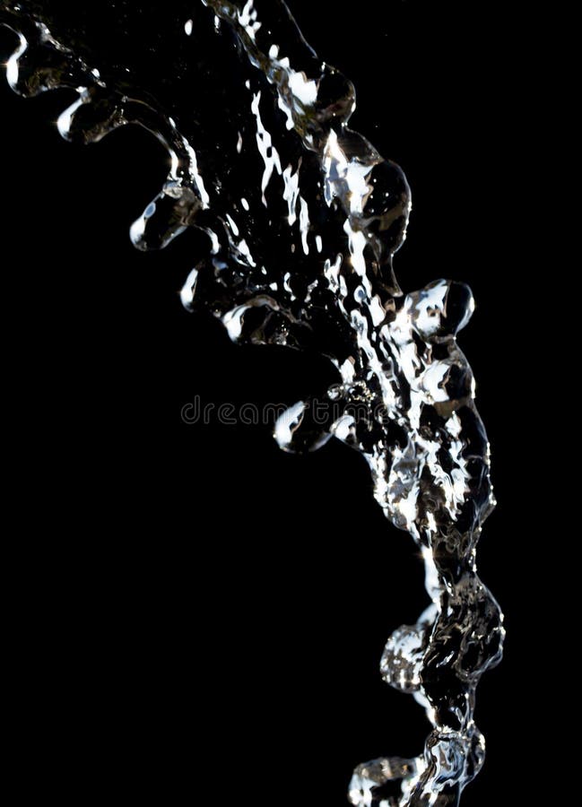 Stream of Water on a Black Background Stock Image - Image of ...