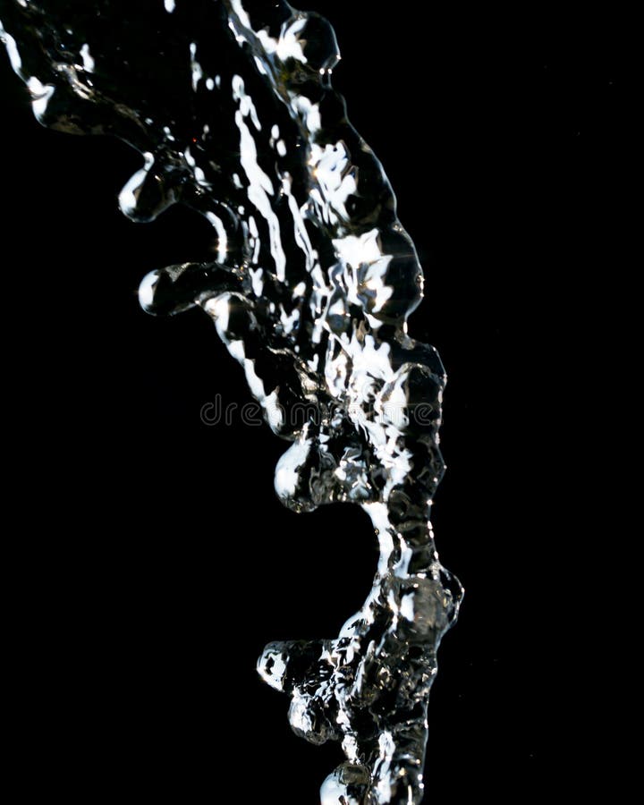 Stream of Water on a Black Background Stock Photo - Image of background ...