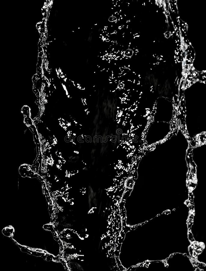 Stream of Water on a Black Background Stock Photo - Image of flowing ...