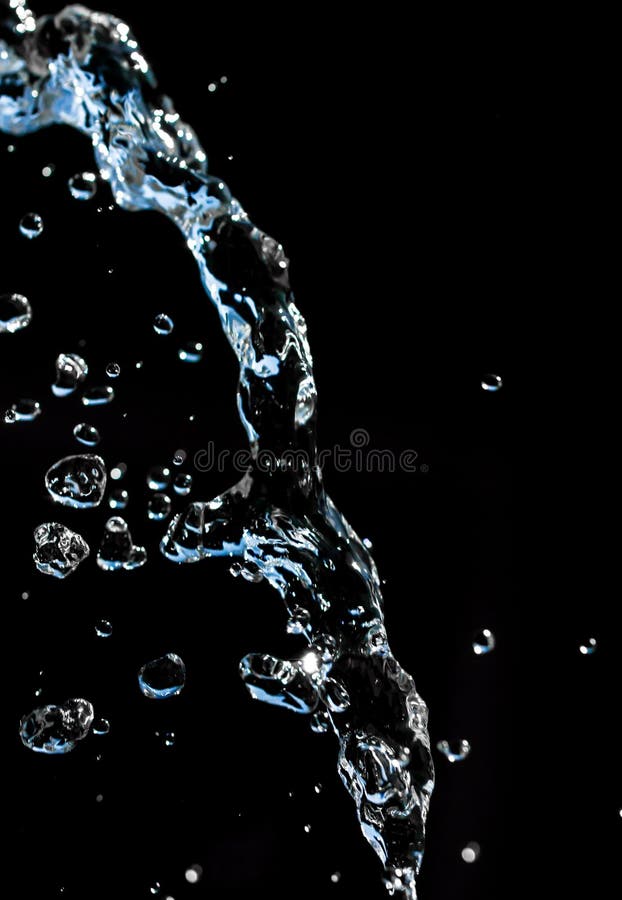 Stream of Water on a Black Background Stock Photo - Image of background ...