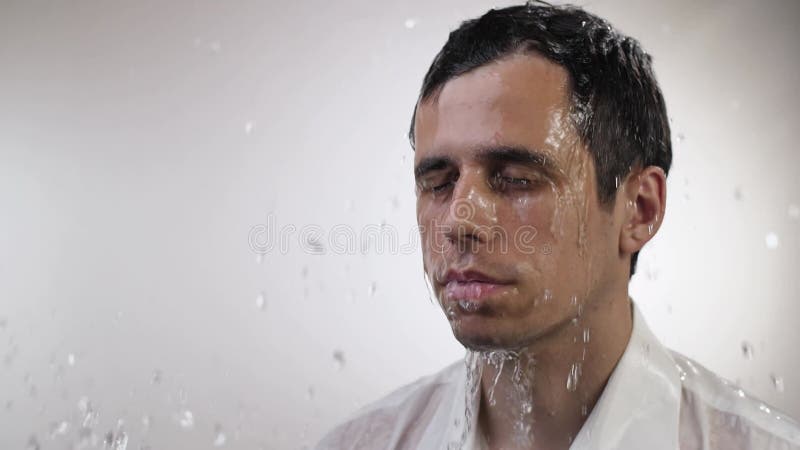 Water Splash on Face of a Man Stock Footage - Video of splash ...