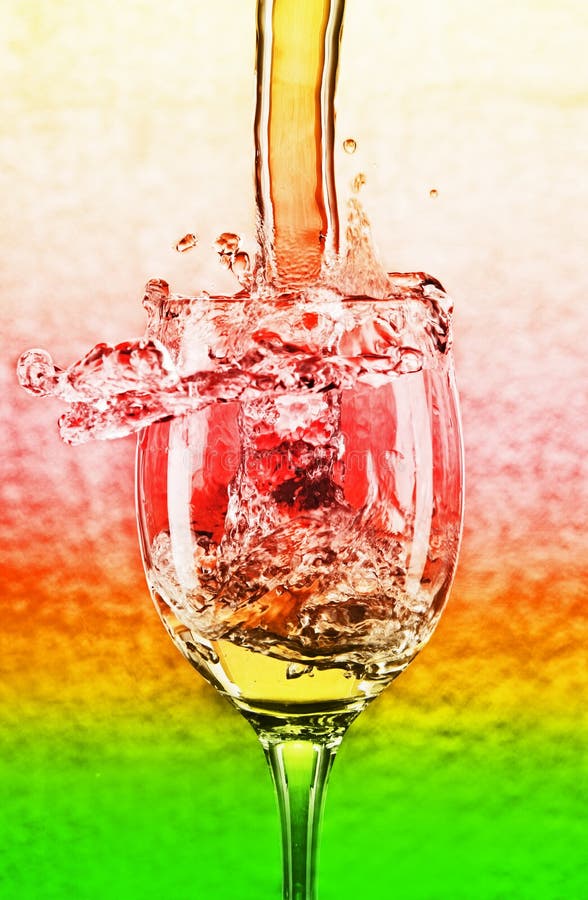 Stream of Water Falling into the Glass. Stock Photo - Image of droplet ...