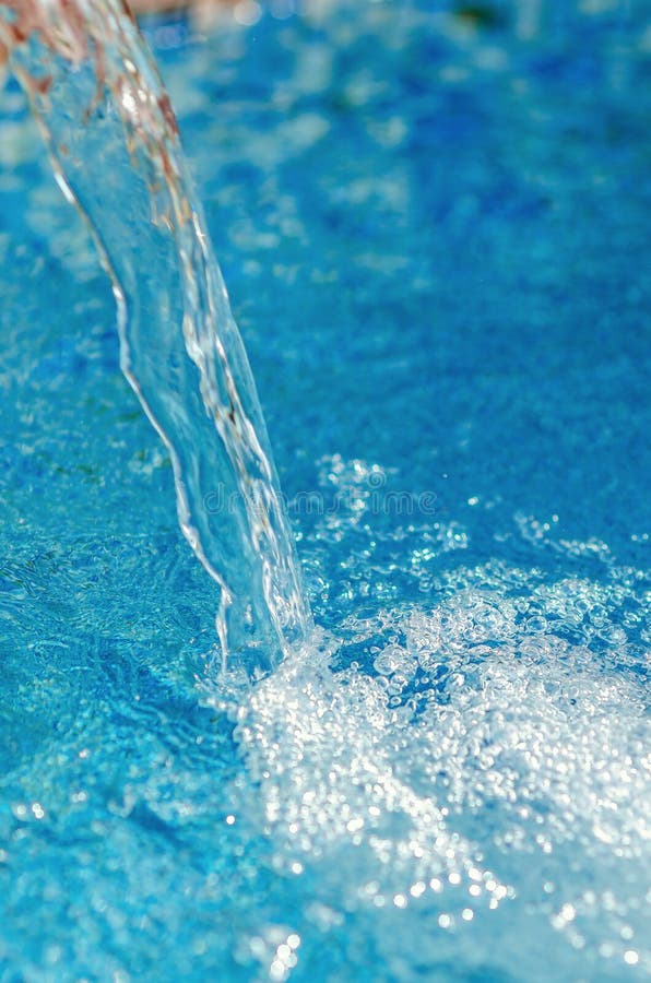 Stream of Water Falling into a Pond. Purity Freshness Energy Water ...