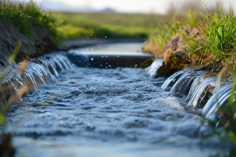 A Stream of Water is Flowing through a Pipe Stock Photo - Image of ...