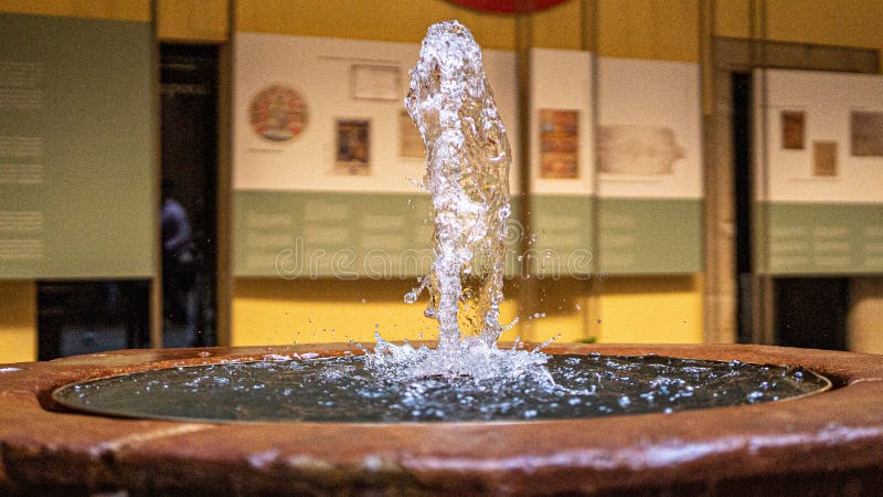 Stream of Water Flows into the Copper Wash Basin Stock Photo - Image of ...