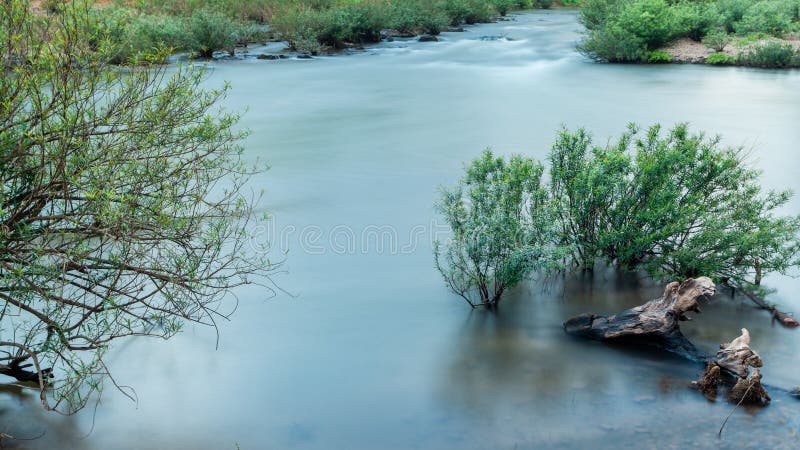 The Stream of Water Flows Down Stock Image - Image of mountain, river ...