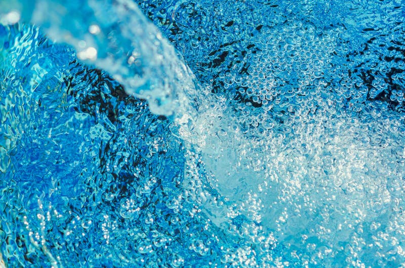 Stream of Water Flows into the Pool. Blue Water Stock Photo - Image of ...