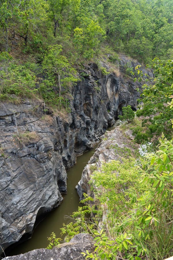 Stream of Water Passing between Tall Cliffs Stock Image - Image of ...