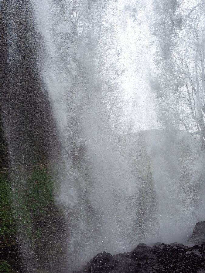Water Stream Flows Like a Wall. the Stream of the Waterfall Flows on ...