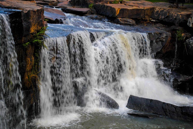 Refreshing waterfall stock photo. Image of flowers, greenery - 739858