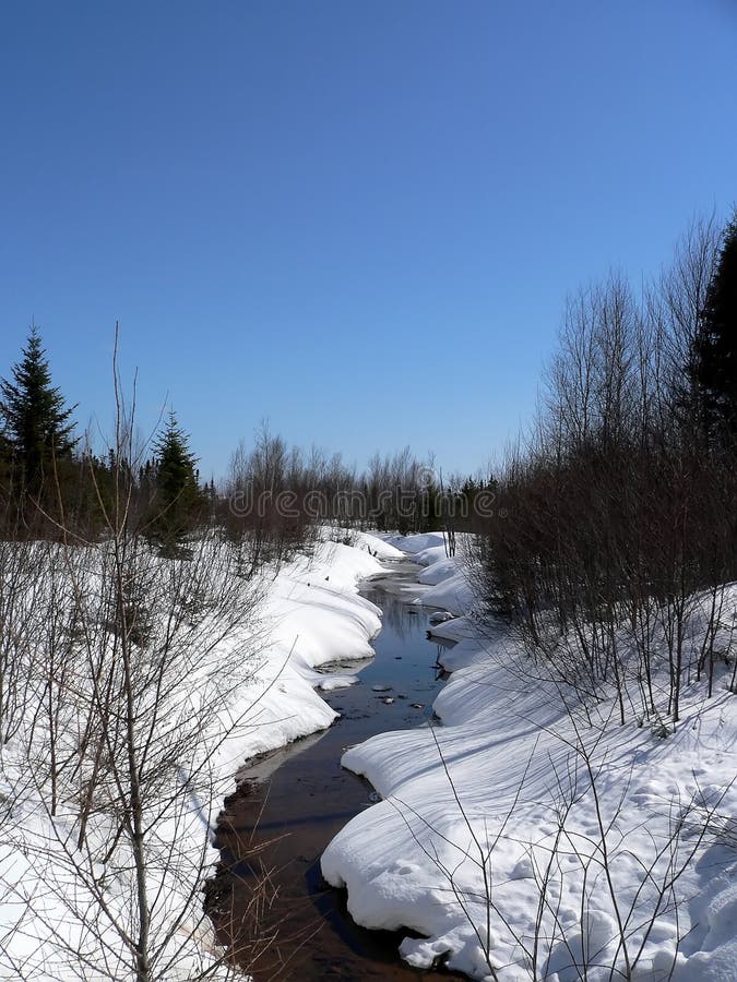 Stream in Winter stock image. Image of forest, north, snow - 272117
