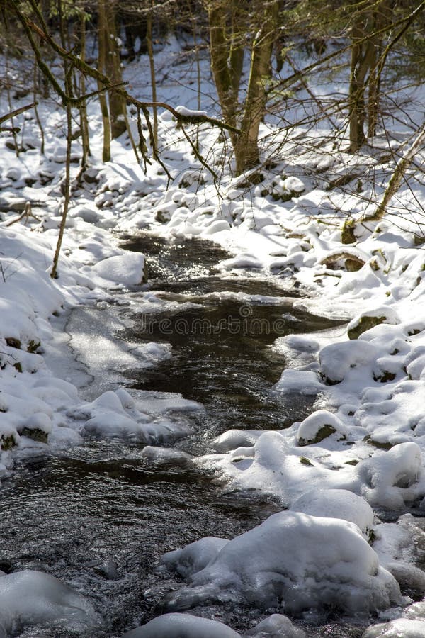 Stream in winter stock photo. Image of river, winter - 117579104