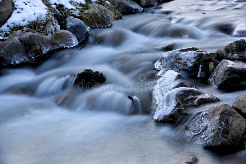 Winter stream stock image. Image of branch, river, scene - 17924219