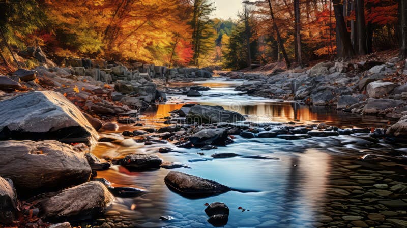 Quarry Stream: a Breathtaking Autumn Landscape in 32k Uhd Stock ...