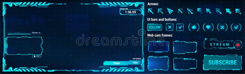 Streamdps Constructor. Overlay Broadcast Box Stock Vector ...