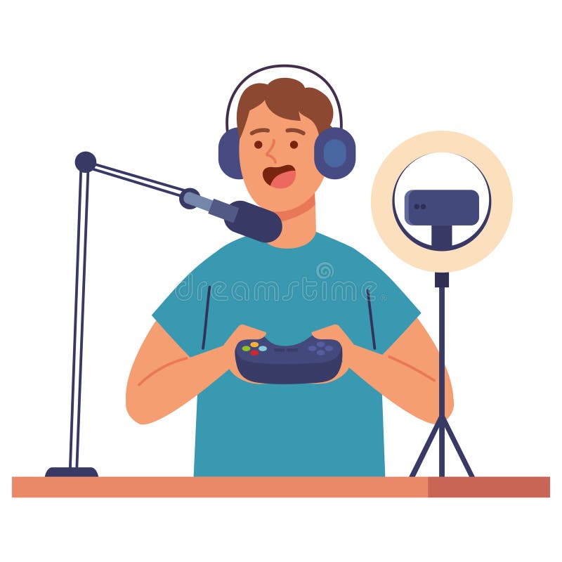 Streamer Gamer in the Internet Stock Vector - Illustration of game ...