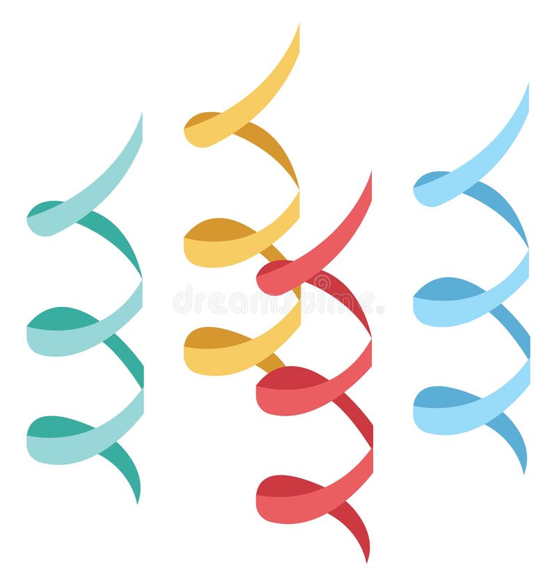 Streamers Colored Vector Illustration Icon that Can Be Easily Modified ...