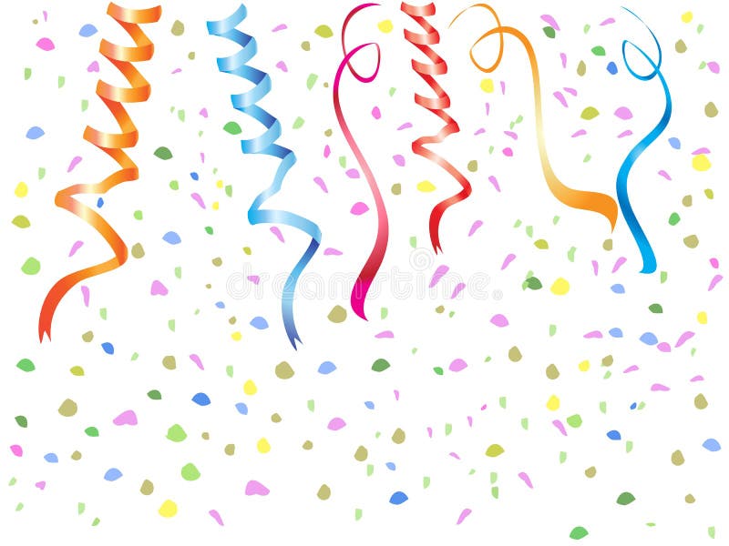 Streamers and Confetti Transparent Background Stock Vector ...