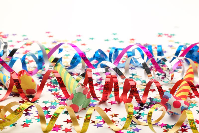 Streamer and confetti stock photo. Image of isolated - 22112012