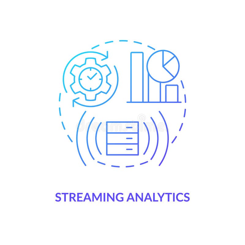 Streaming Analytics Blue Gradient Concept Icon Stock Vector ...
