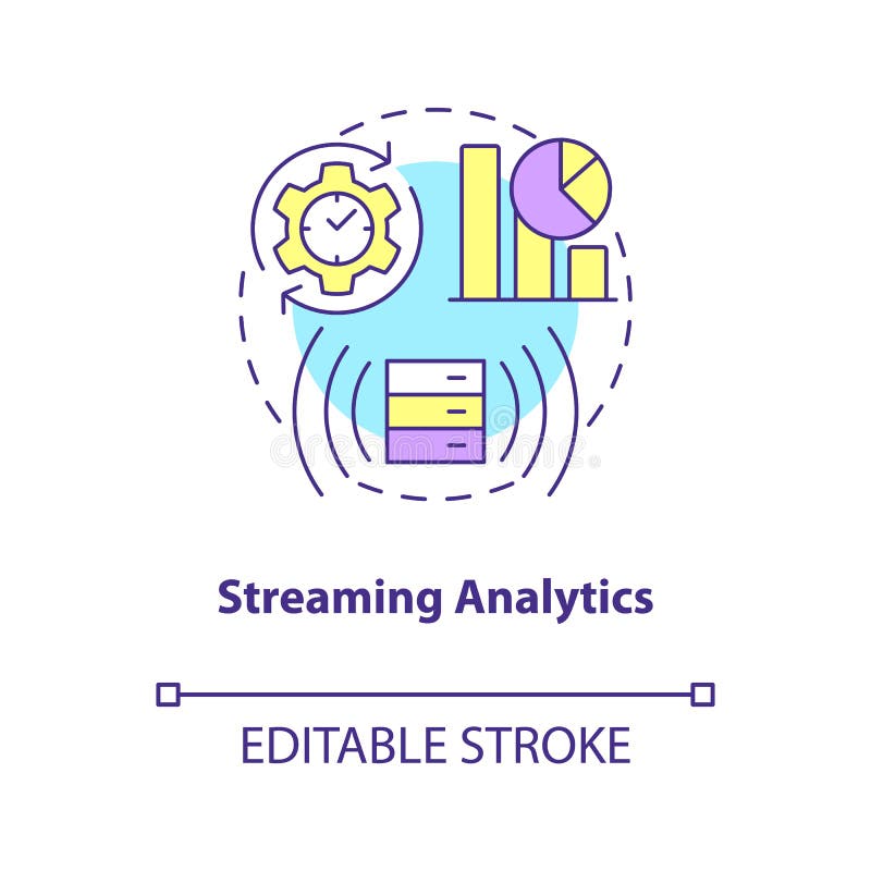 Streaming Analytics Concept Icon Stock Vector - Illustration of graphic ...