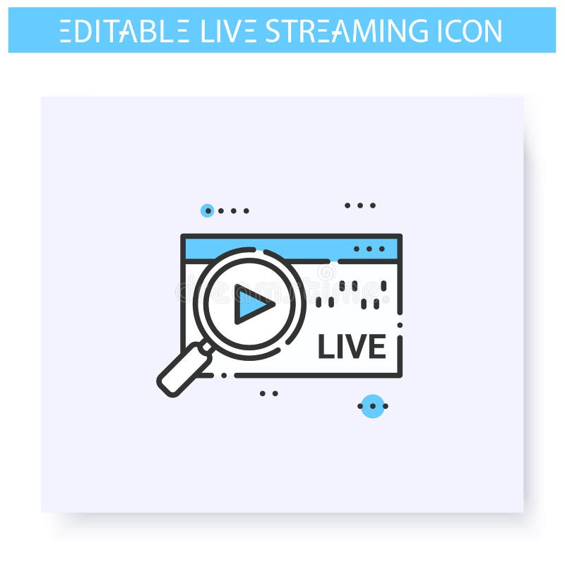 Streaming Analytics Line Icon. Editable Stock Vector - Illustration of ...