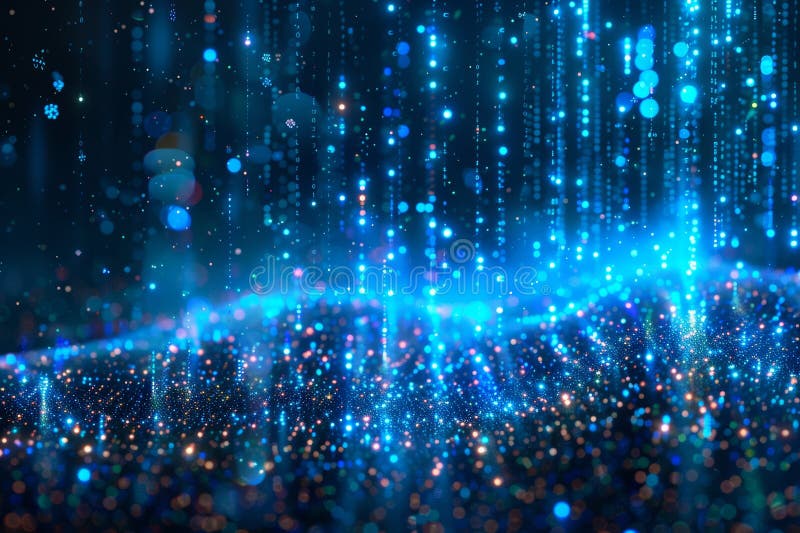 Streaming Binary Code Data Flow Digital Information Big Data Transfer