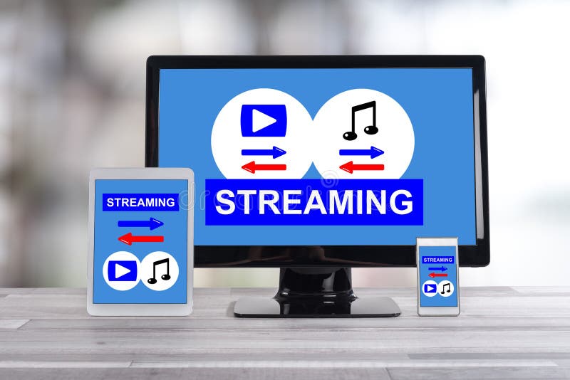 Streaming Concept on Different Devices Stock Image - Image of live ...